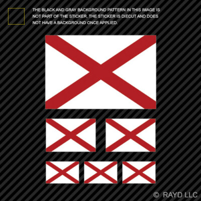 6 pcs Assorted Alabama Flag Sticker Set of Self Adhesive Premium Vinyl ...