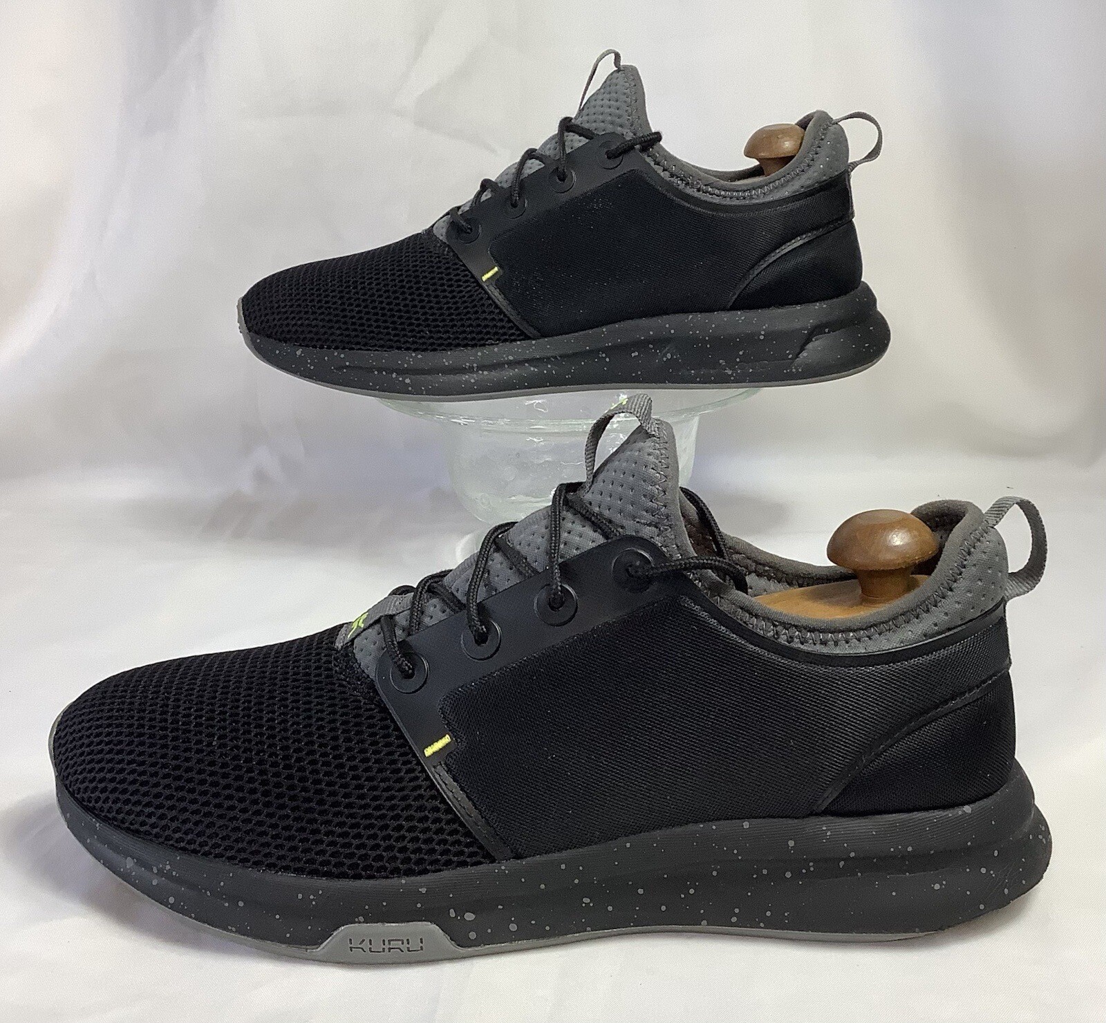 rare KURU ATOM CLOUD Jet Black Citron Athletic Sneake… - Gem