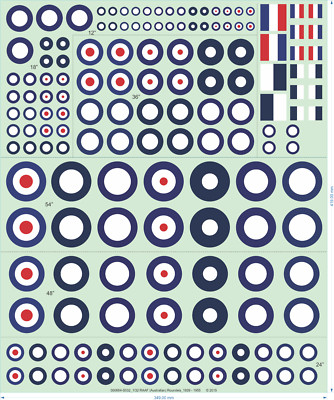 RAAF (Australian) Roundels_ 1939 - 1955 - 1/32 1/48 1/72 - Water Decal ...