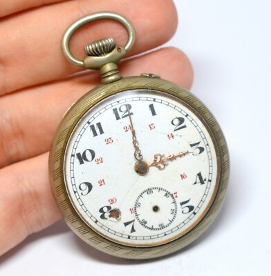 EARLY 20th CENTURY JF BRANDED MECHANICAL OLD POCKET WATCH | eBay