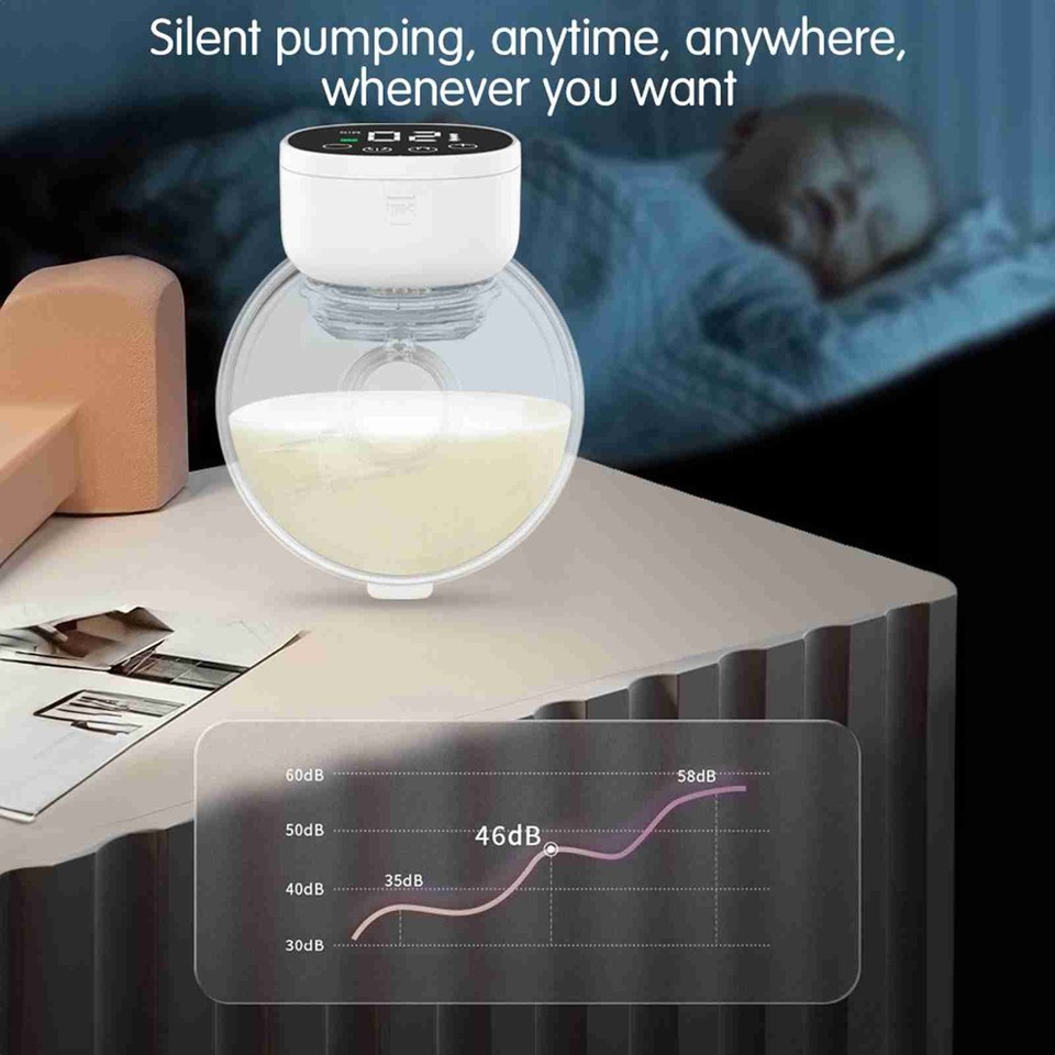 WHITE 2pcs Wearable Hands Free Electric Breast Pump Silent Invisible ...