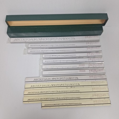 Lot of 12 Vintage Keuffel & Esser K&E LEROY Lettering Templates Set | eBay