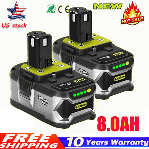 2PACK For RYOBI 18V 8.0Ah P108 High Capacity Battery 18Volt Lithium-Ion ...