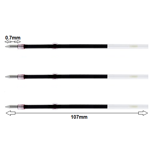 20pcs Black Plastic Ballpoint Biro Ink Pen Refill 107mm 10.7cm Ink ...