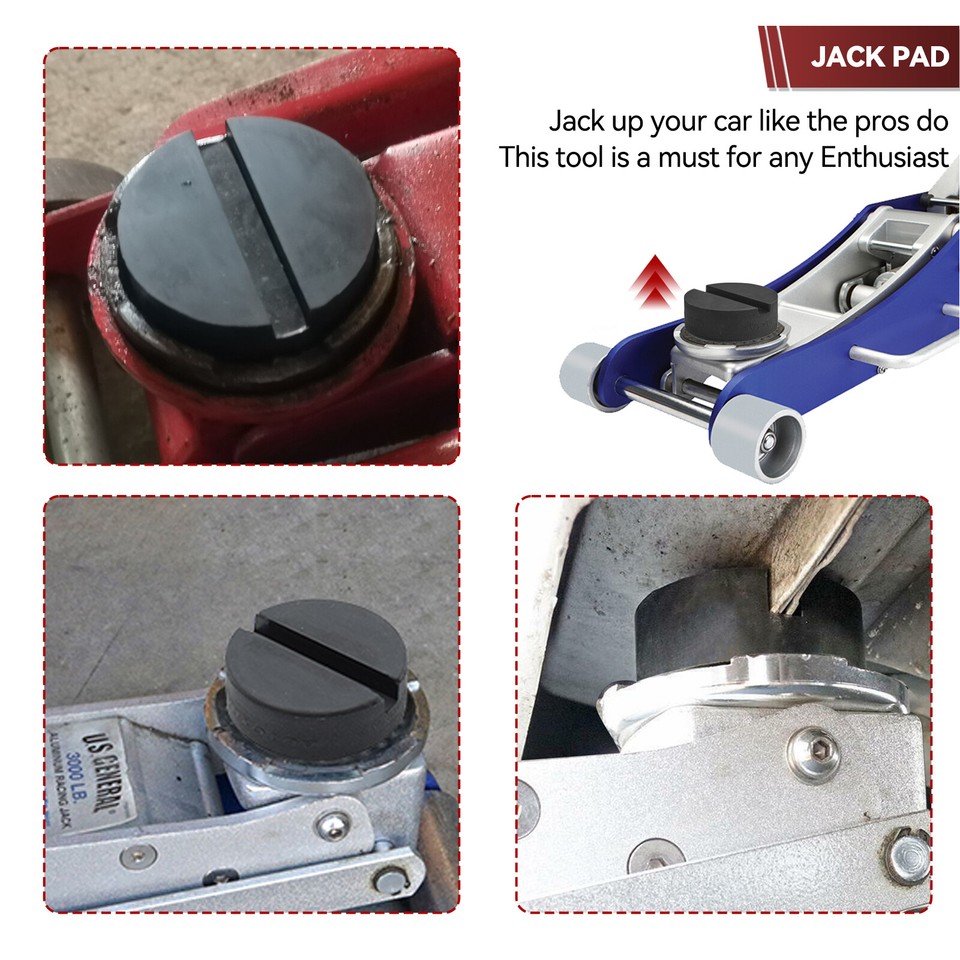 4 Universal Jacking Lift Puck Classic Adapter Rubber Trolley Jack Pad ...