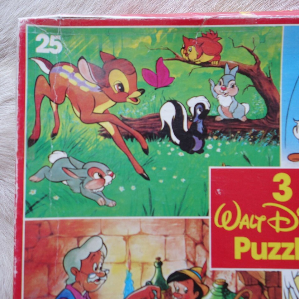 Vtg Pinocchio Puzzle Vtg DONALD DUCK Puzzle Vtg MICKEY MOUSE Vtg BAMBI ...