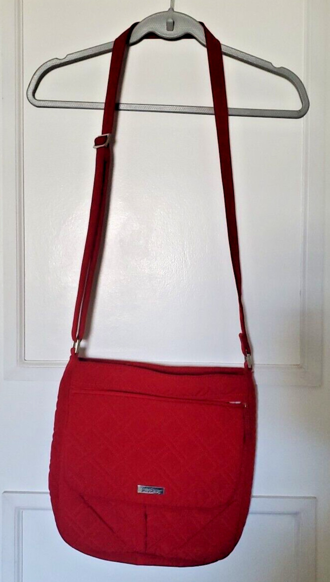 Vera Bradley Bright Red Messenger Bag with multi-colo… - Gem