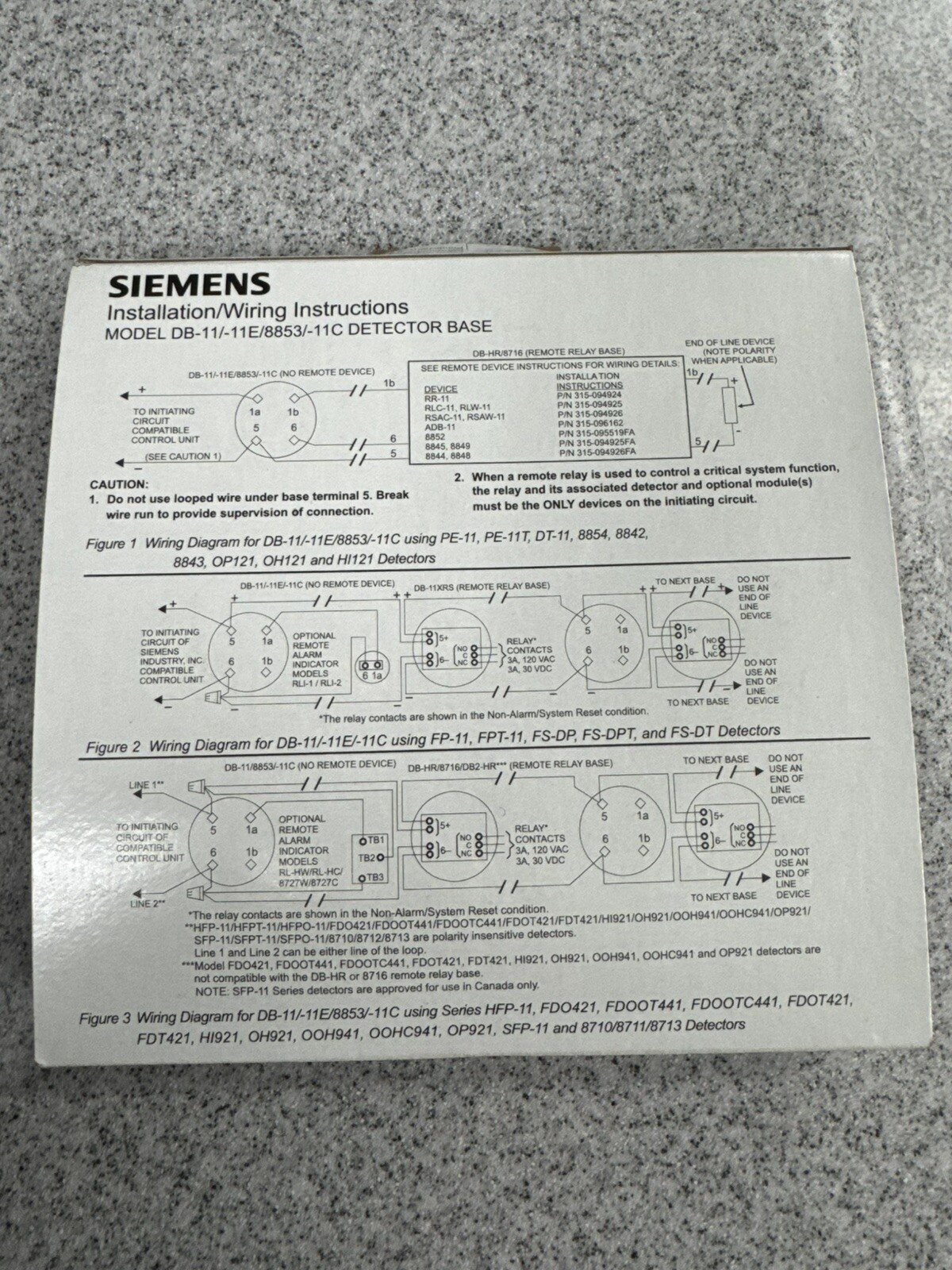 SIEMENS HI921 INTELLIGENT TWO-WIRE ADDRESSABLE HEAT DETECTOR With Base ...