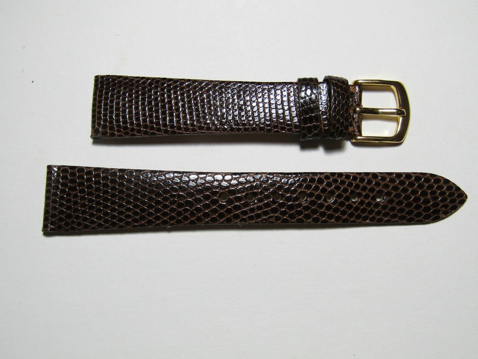 Hadley-Roma MS700 18mm Long Watch Strap Men"s Brown Genuine Lizard | eBay