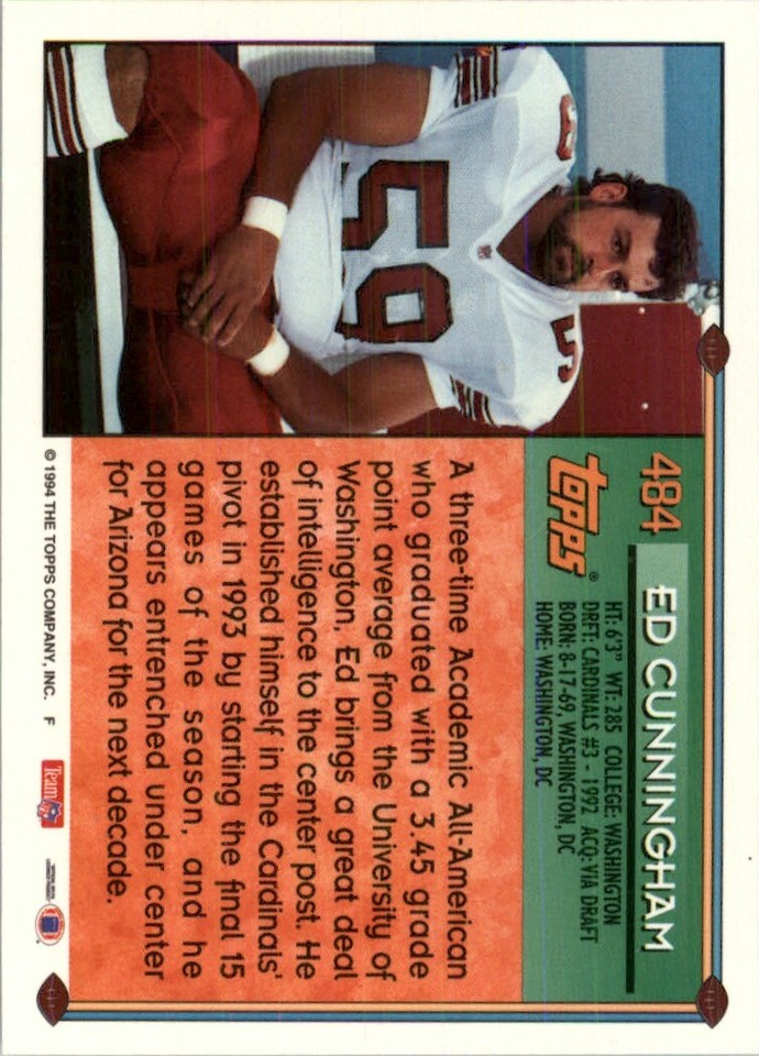 1994 Topps NFL Ed Cunningham #484 | eBay