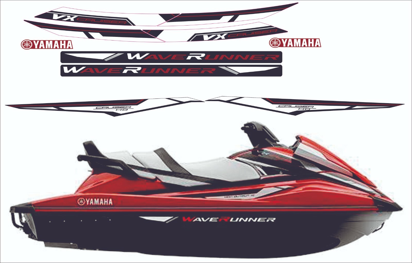 YAMAHA WAVERUNNER VX CRUISER HO 2017 Graphics / Decal / Sticker Kit | eBay
