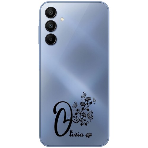 Coque pour Galaxy S23 FE prenom 13 papillon et fleur noir ou blanc ...
