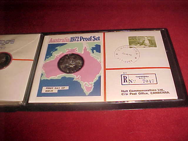 1972 MARCH 22 HUTT COMMEMORATIVE AUSTRALIA PROOF SET FDI PNC 6 COINS 12 ...