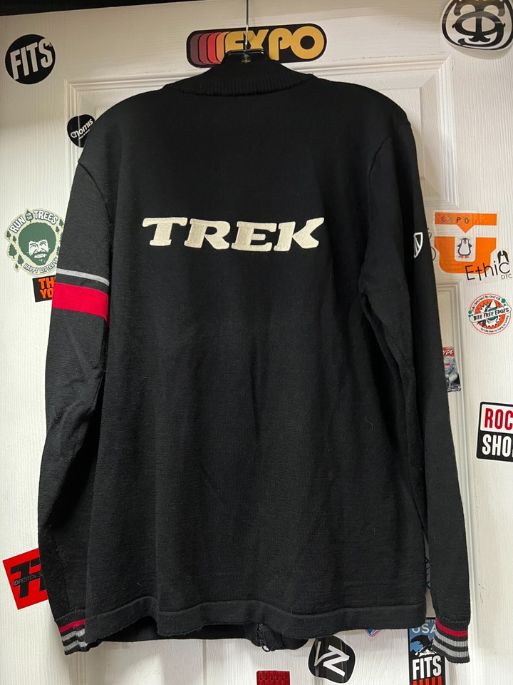 OLD TREK WOOL FULL ZIP SWEATER XL BLACK/RED BIANCHI MOTOBECANE ...