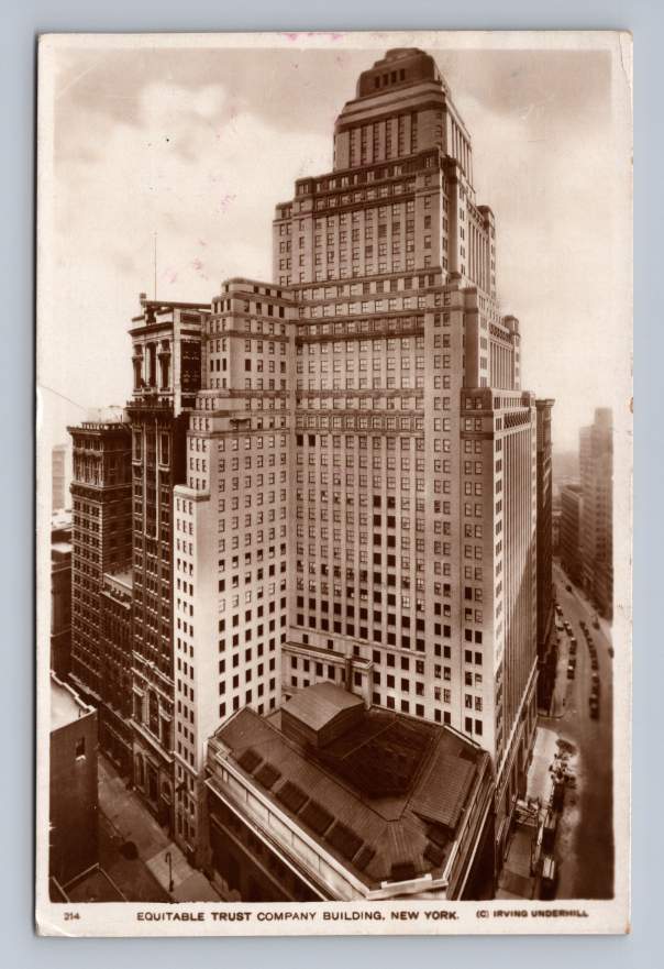Equitable Trust Company Building NYC Antique RPPC Photo Cover to ...