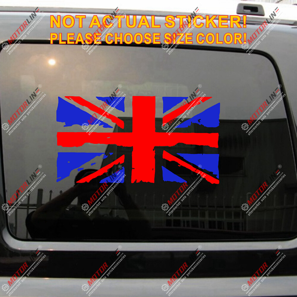 UK Flag Union Jack Decal Sticker Car Vinyl no bkgrd distressed pick ...