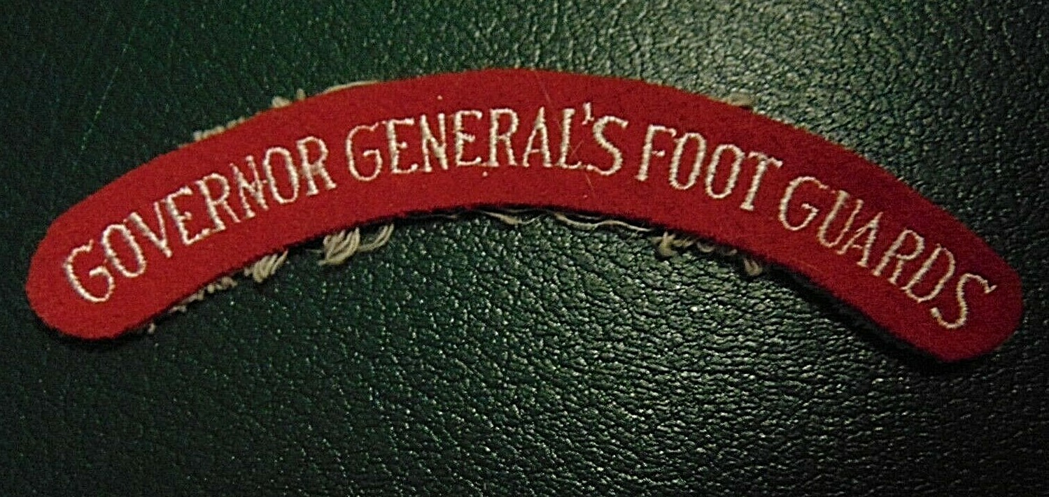 vintage CANADA GGFG Governor General's Foot Guards shoulder badge flash ...