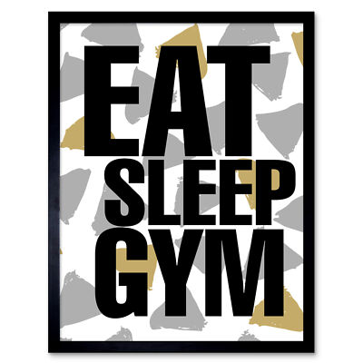 Eat Sleep Gym Wall Art Print Framed 12x16 | eBay