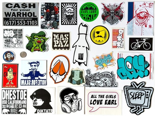RARE VINTAGE Street Art Graffiti Sticker Lot of 26 CFYW Skam Obey Giant ...