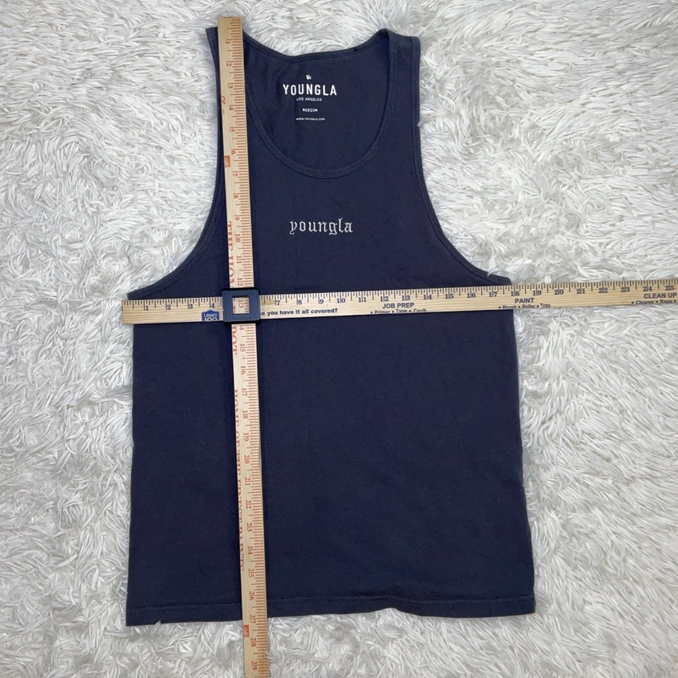 YoungLA Gray Tank Top Muscle Shirt Men’s “youngla” Logo Athletic Gym ...
