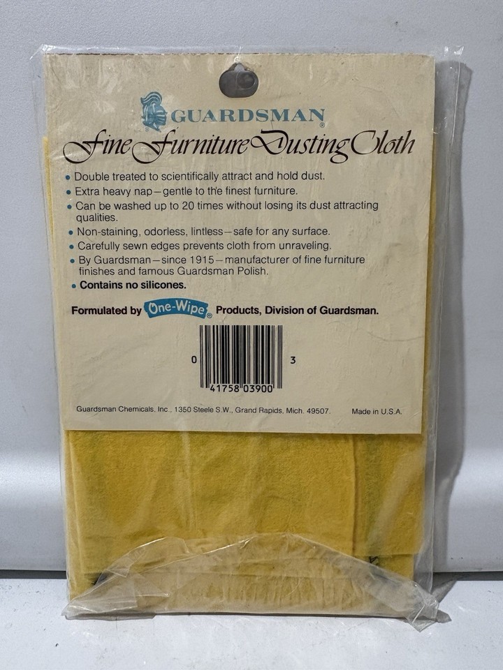 Vtg Guardsman Fine Furniture Dusting Cloth 16 x 21 inches One Wipe USA ...
