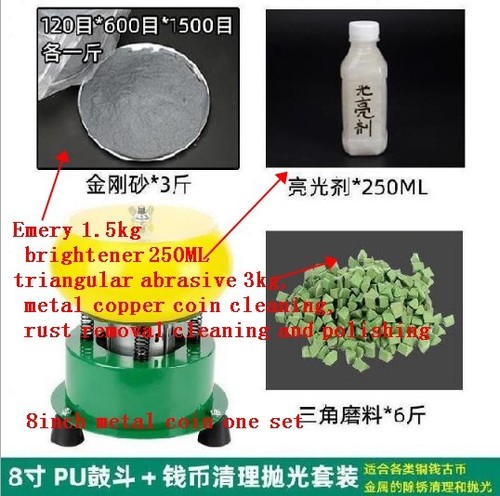 6/8/10inch Emery triangular abrasive copper coin cleaning, rust removal ...