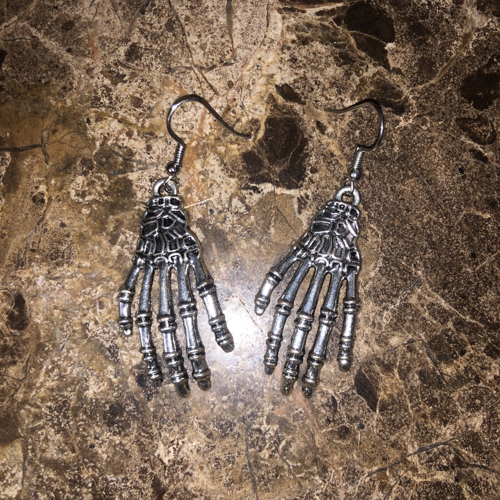 Skeleton hands jewelry bundle Cuff bracelet & earrings Occult Witchy ...