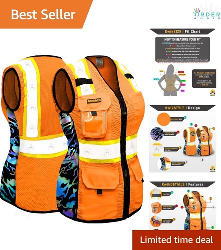 Women Safety Vest Class 2 Reflective High Visibility with Pockets ...