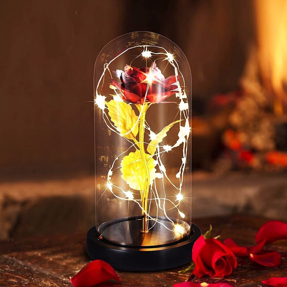 Brand New - Crystal Galaxy Enchanted LED Glass Forever Rose Home ...