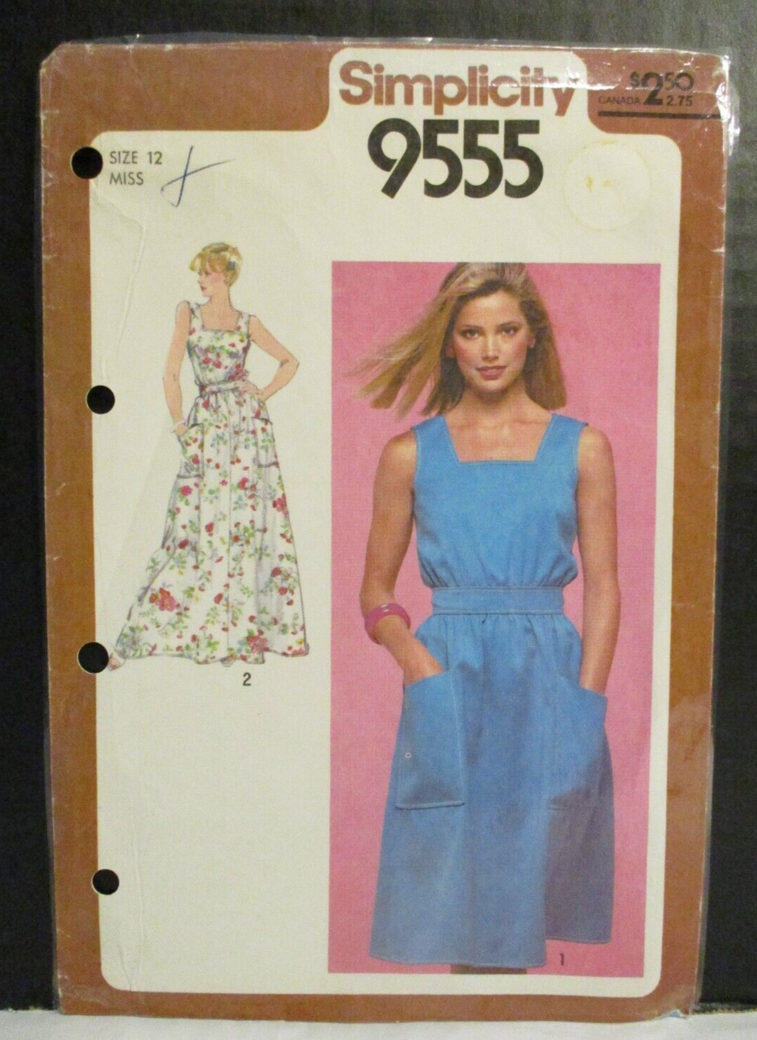 Simplicity Pattern 9555 Misses Sundress 2 Lengths Size 12 Bust 34" Cut ...