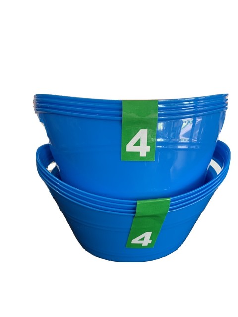 8 Oval plastic storage tubs with handle - Small size: (2.75”H x 4.5"W x ...