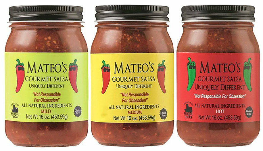 Mateo's Gourmet Salsa Sampler - 3 Pack Variety - Hot, Medium & Mild ...