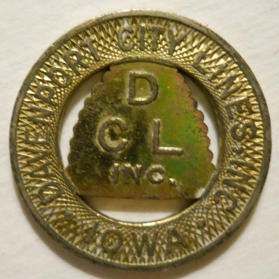 Davenport City Lines (Iowa) transit token - IA270E | eBay