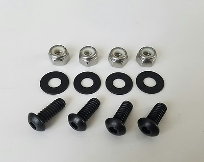 4 BLACK Stainless Steel 1/4-20 Bolts License Plate Frame Bolts Fastener ...