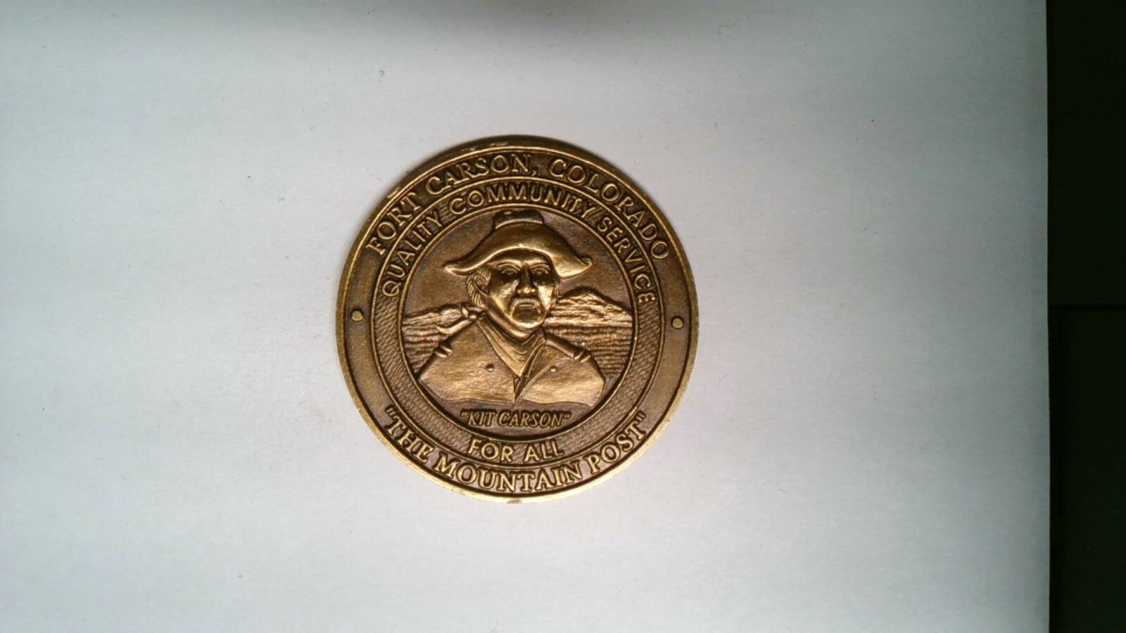 CHALLENGE COIN FORT CARSON COLORADO "THE MOUNTAIN POST" GARRISON ...