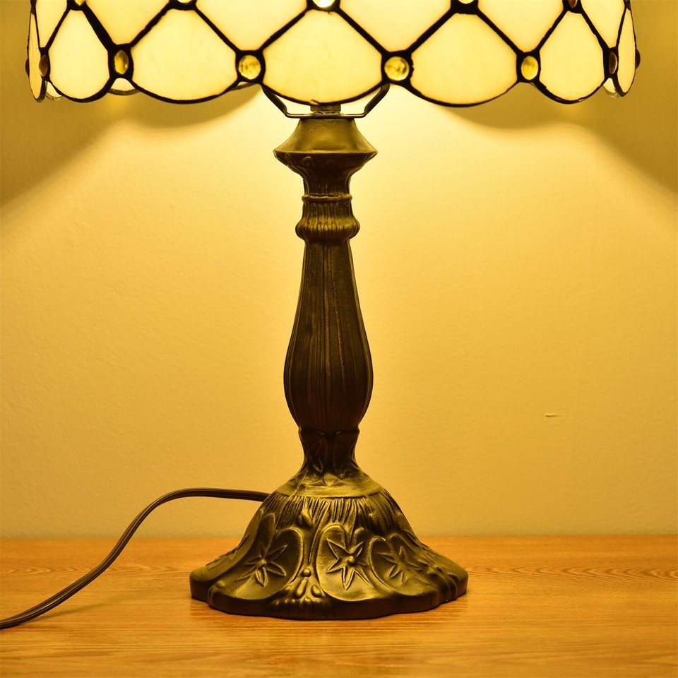 Tiffany Style Table Lamps Handcrafted Stained Glass Art Light Bedside ...