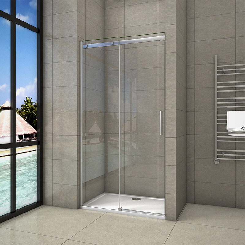 Sliding Shower Frameless Single&Double Side Panel Tray Shower Walk In ...