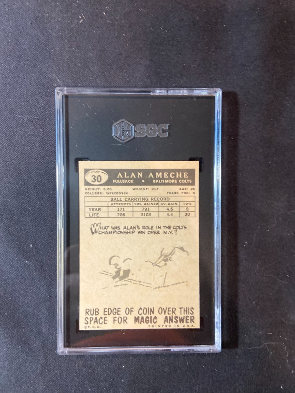 Read description--1959 Topps Football #30 Alan Ameche graded 8.5 | eBay