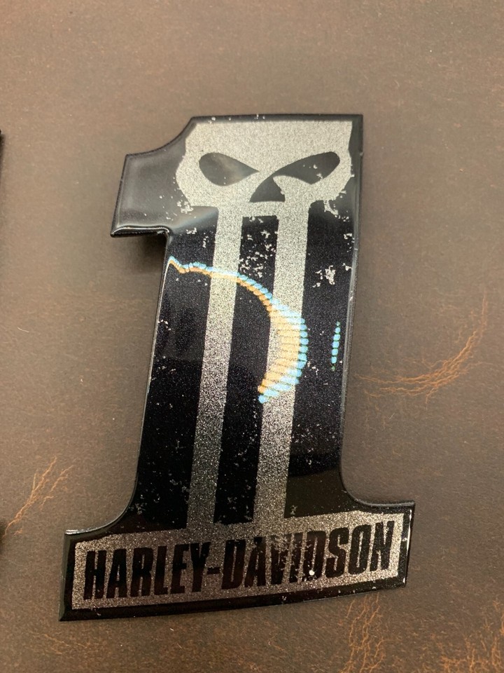 Custom metal tank emblems, Harley #1 badges with willie g | eBay