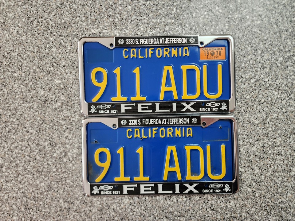 1970 California License Plates, 1970 Validation Sticker, DMV Clear ...