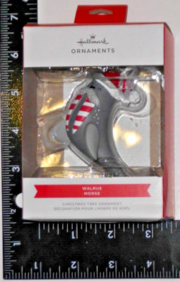 Hallmark Festive Walrus With Hat Christmas Tree Hanging Ornament In Box ...