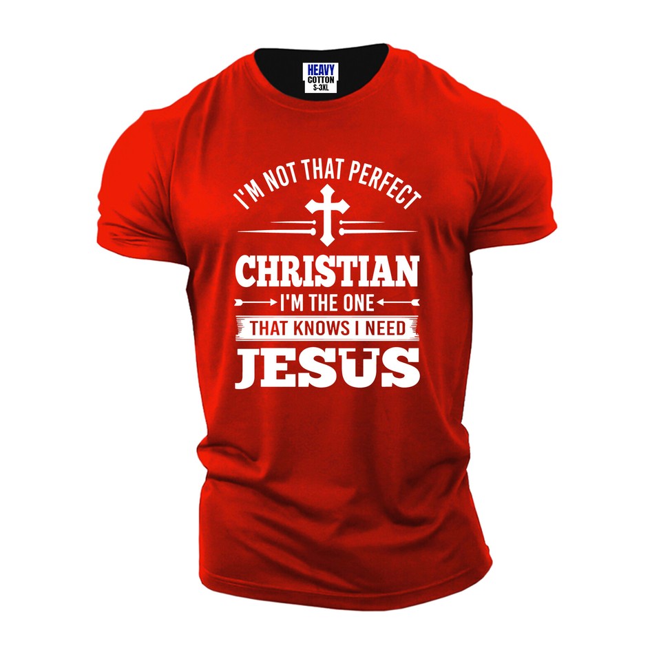 Jesus Christ Cross Men's T-Shirt Christianity Religious Bible Faith New ...