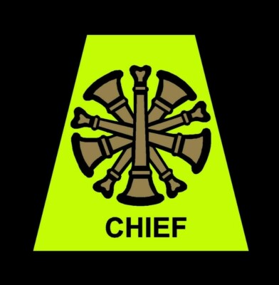 Reflective Fluorescent Yellow CHIEF Rank Fire Helmet Tetrahedron Tet ...