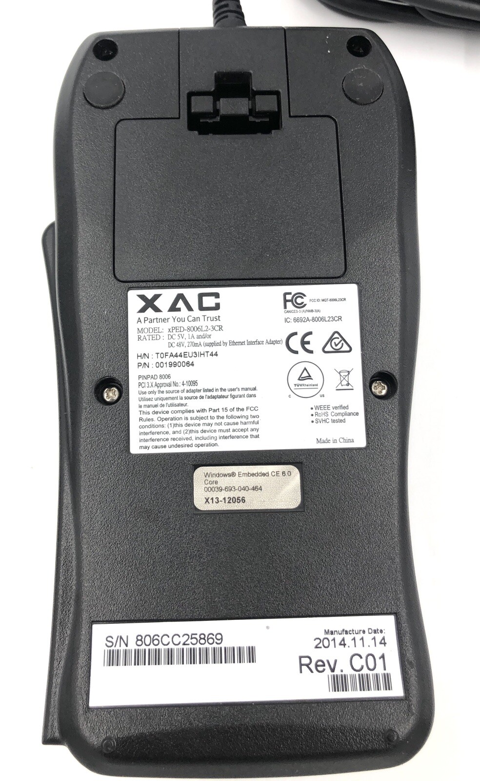 First Data FD-40 PIN Pad for the Clover XPED-8006L2-3CR | eBay