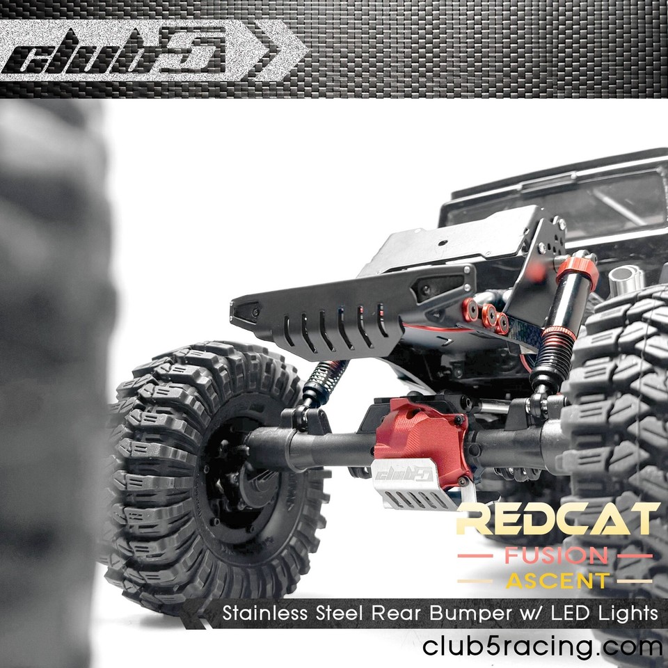 Stainless Steel Rear Bumper w/ LED Lights ( 6V ) for Redcat Ascent ...