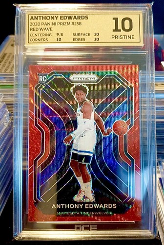 2020-21 Panini Prizm Anthony Edwards #258 RC Rookie Red Ruby Wave 🔥OCE ...