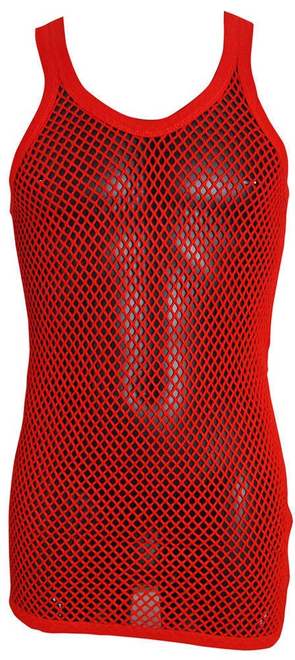 MENS STRING MESH VEST 100% COTTON MESH FISH NET FITTED STRING VEST SIZE ...