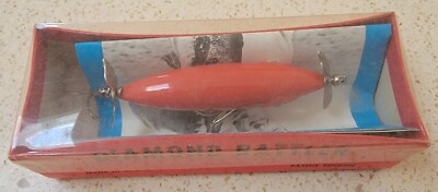 Vintage Diamond Rattler Jim Strader Fishing Lure 3 14" Inch Large Red ...