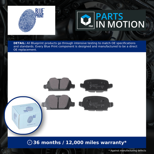 Brake Pads Set fits VAUXHALL TIGRA X04 1.8 Rear 04 to 09 Z18XE Blue ...
