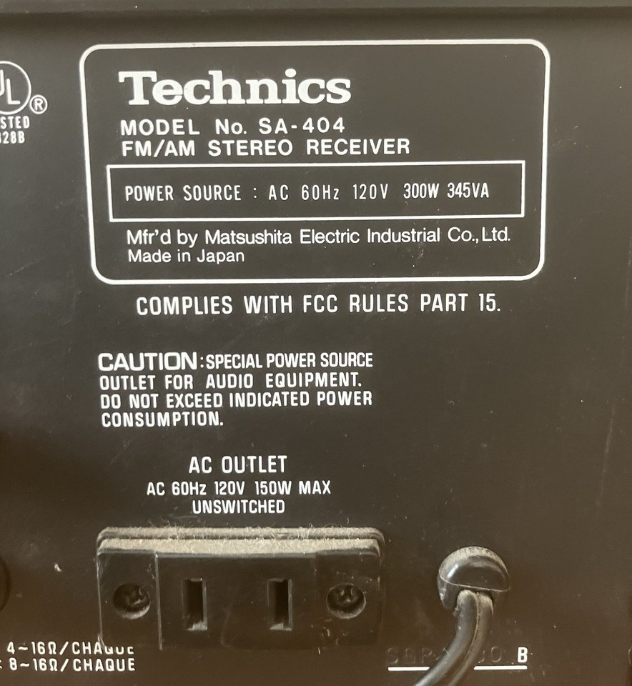 Technics SA-404 Vintage AM/FM Stereo Receiver Amplifier | eBay